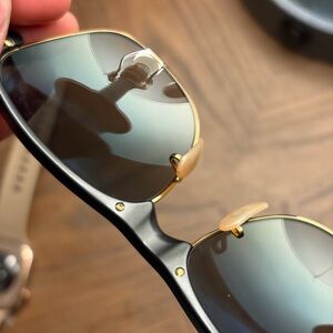 Ray-Ban | Accessories | Rayban Black And Gold Sunglasses With Case ...